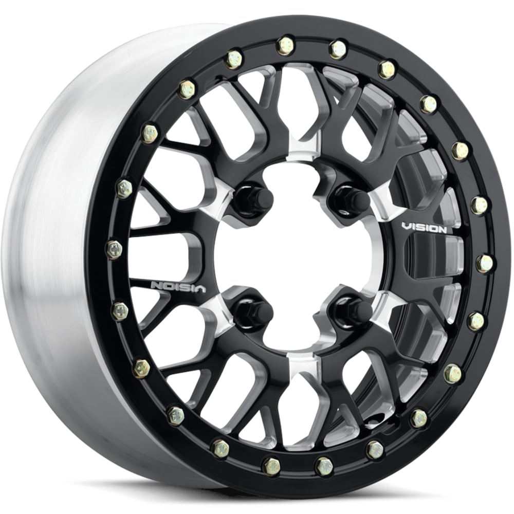 Vision Storm Beadlock Black Wheel 15x10 4x137 - Off-Road Rim Financing