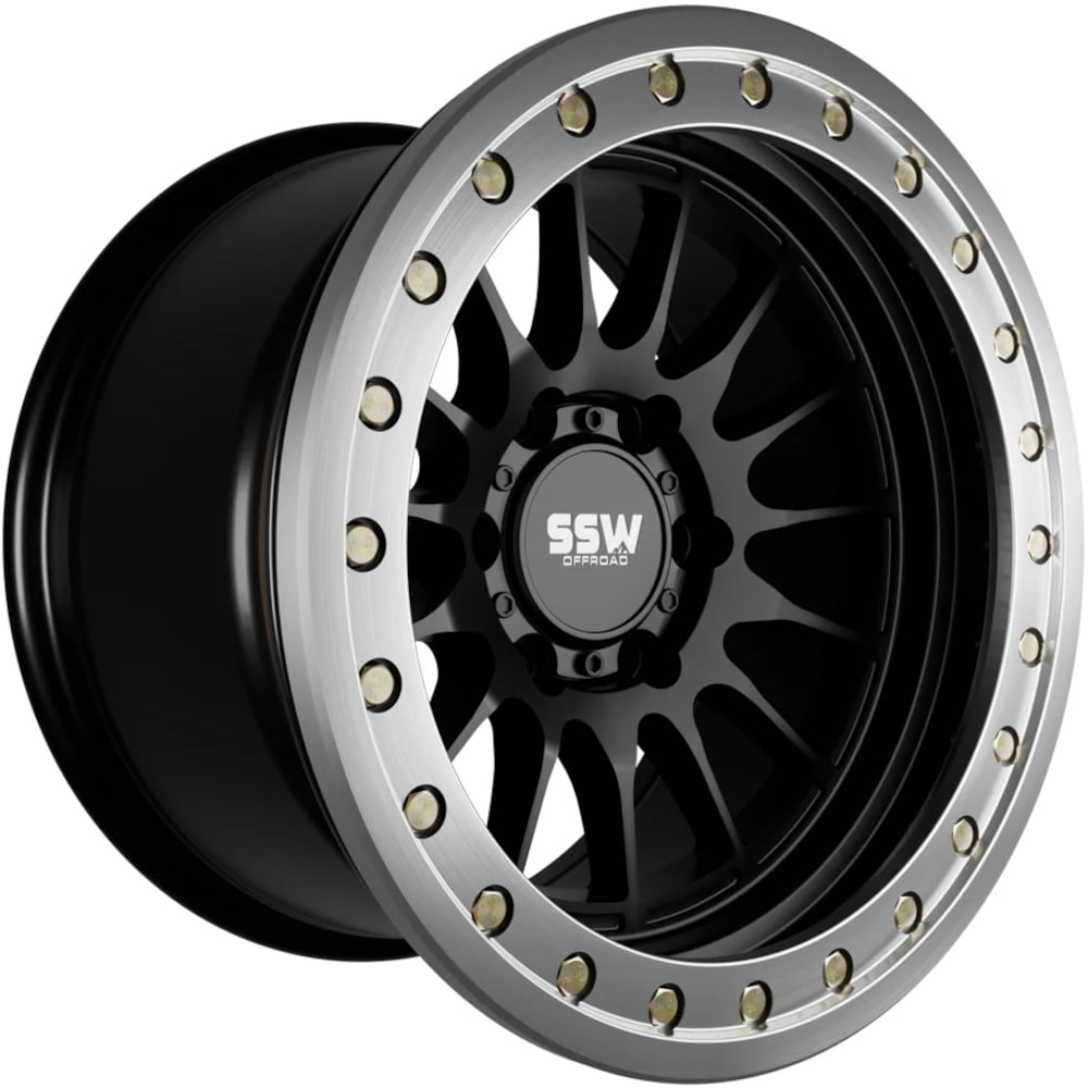SSW Off-Road Dakar Beadlock Black Wheel 17x9 -25 6x5.5 - Off-Road Rim ...